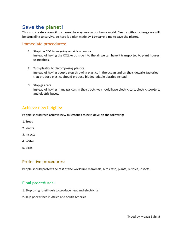 Save The Planet | PDF