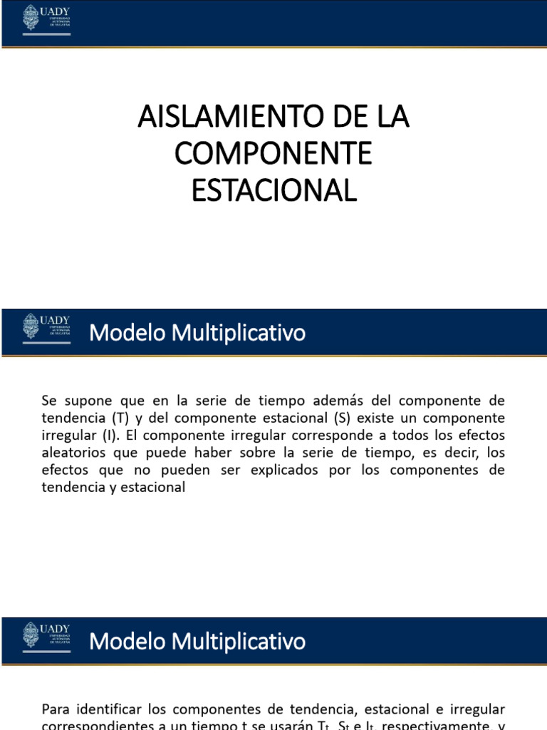 004 - Aislamiento de La Componente Estacional | PDF | Ajuste estacional ...