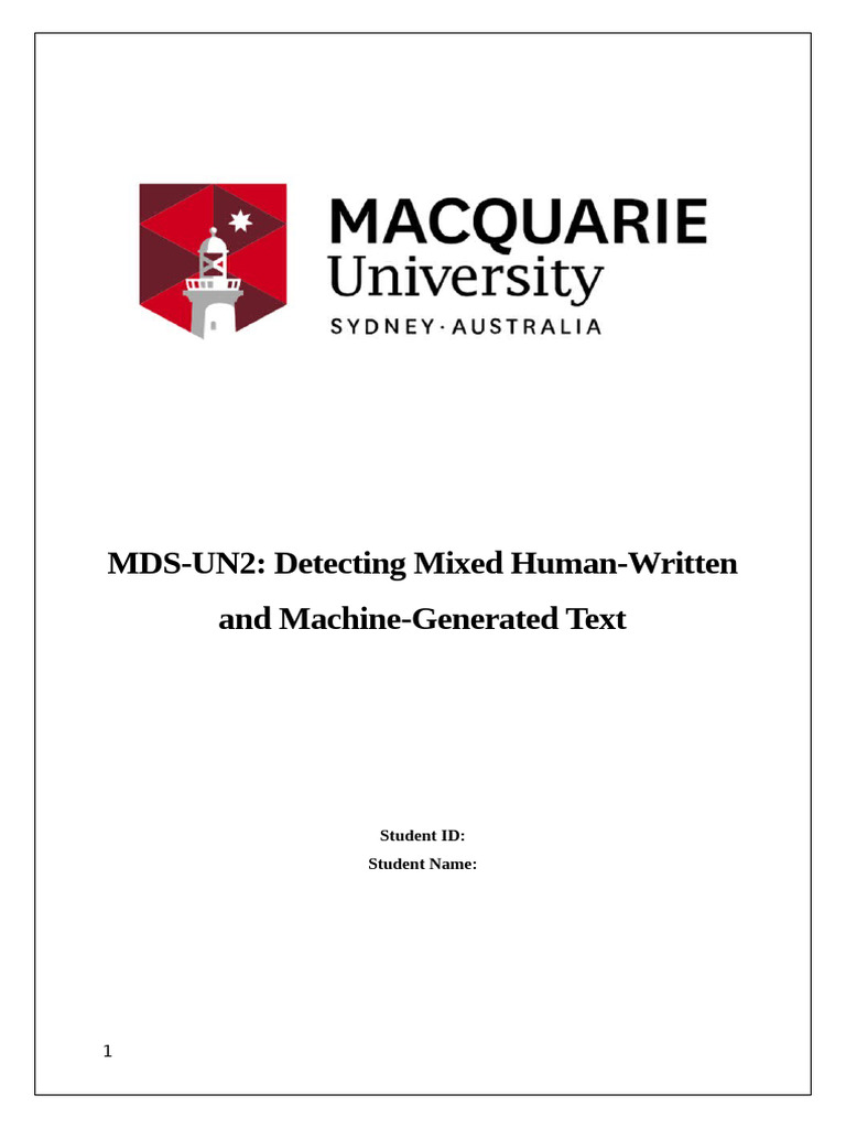 MDS-UN2: Detecting Mixed Human-Written and Machine-Generated Text | PDF | Cognition | Cognitive ...