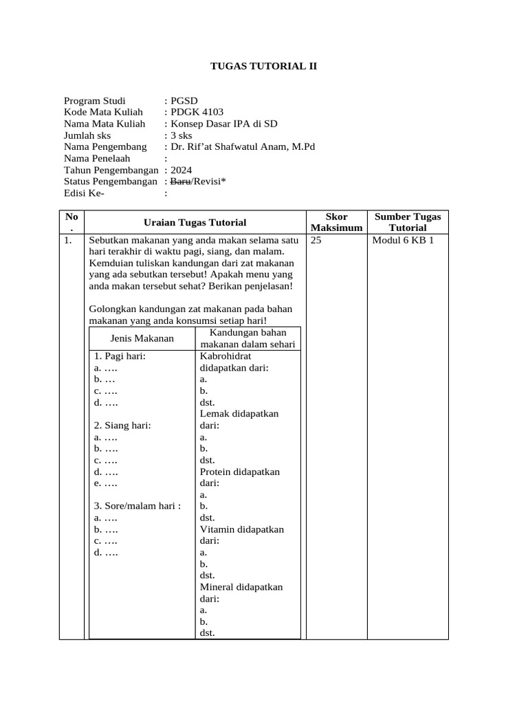 Soal - Tugas Tutorial 2 | PDF