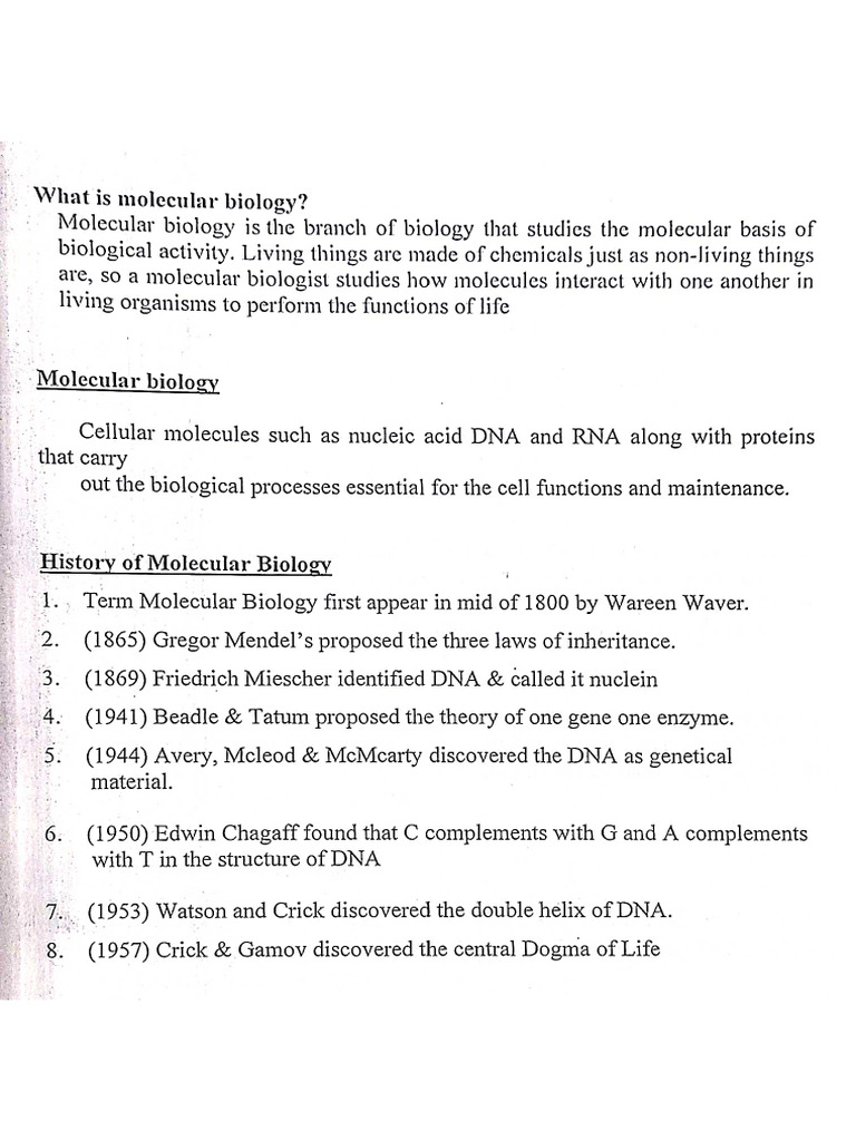 Molecular Biology | PDF