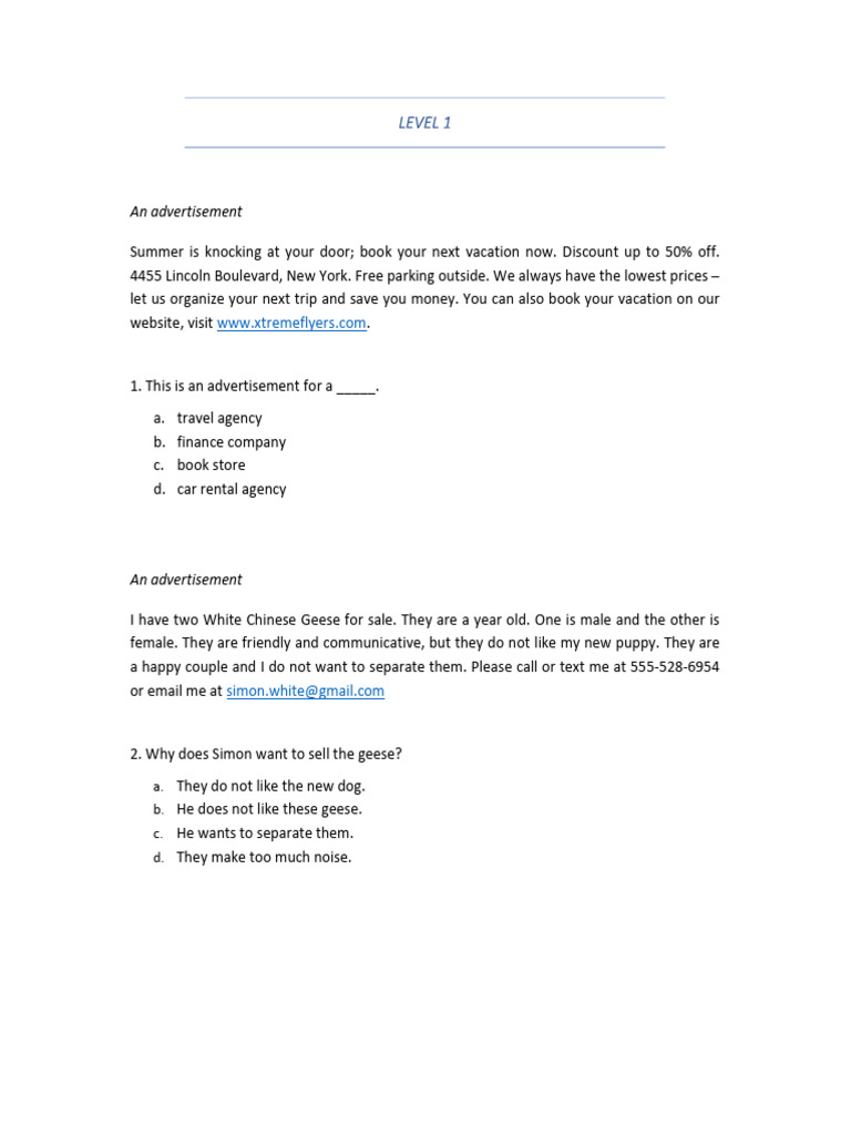 Sample Reading Items | PDF | Veganism | Human