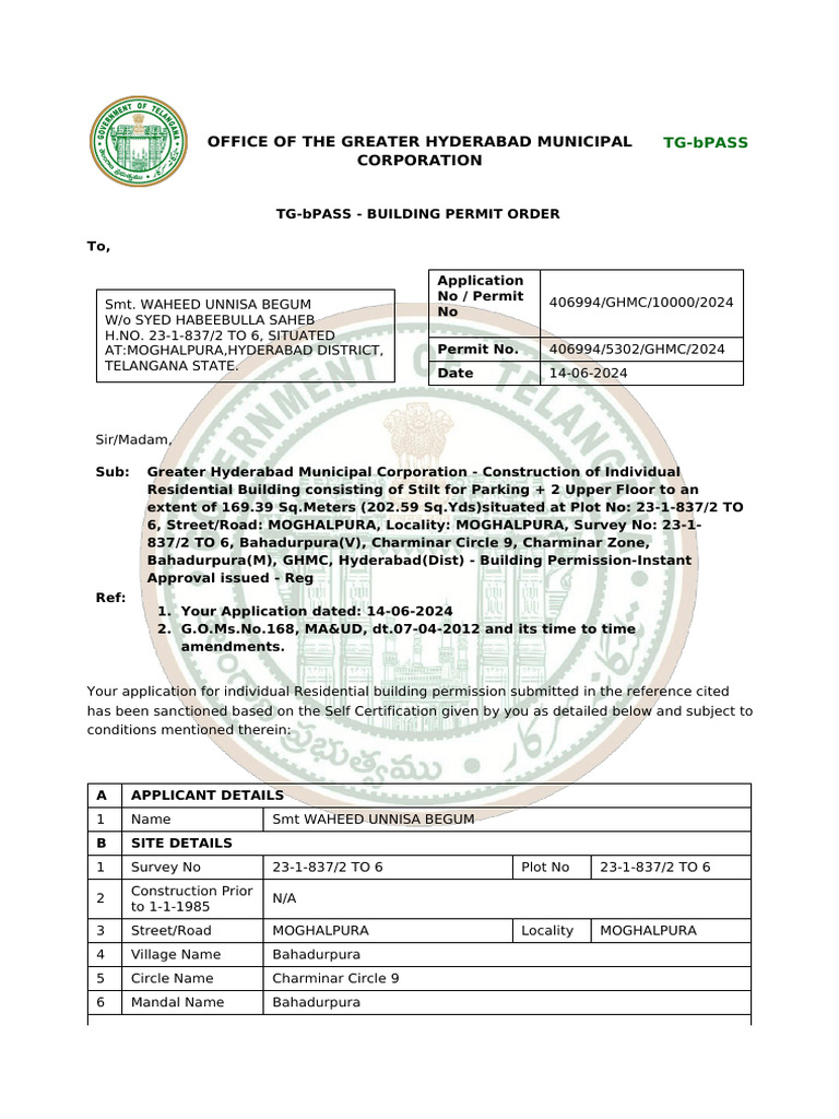 Acknowledgement Building SC 406994 GHMC 10000 2024 | PDF | Justice | Crime & Violence