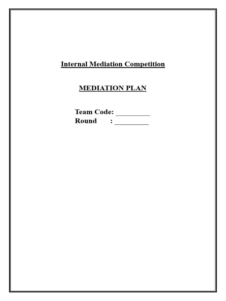 Mediation Plan Outline | PDF