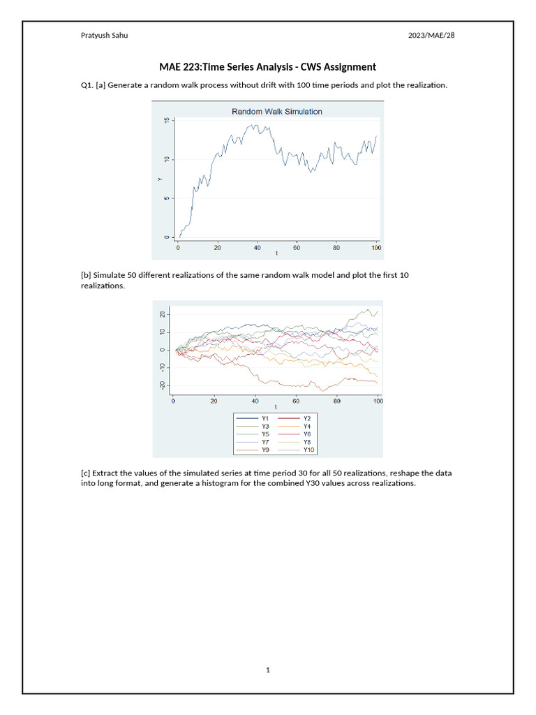 CWS - Assignment Pratyush MAE28 | PDF | Autoregressive Integrated Moving Average | Time Series