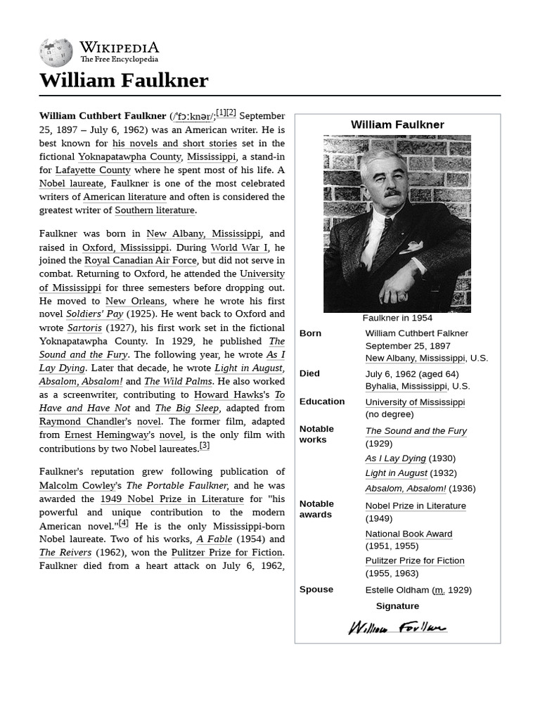 William Faulkner | PDF | William Faulkner