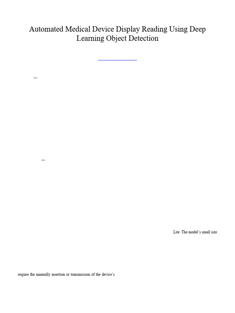 Automated Medical Device Display Reading Using Dee Pdf Statistical Classification Deep
