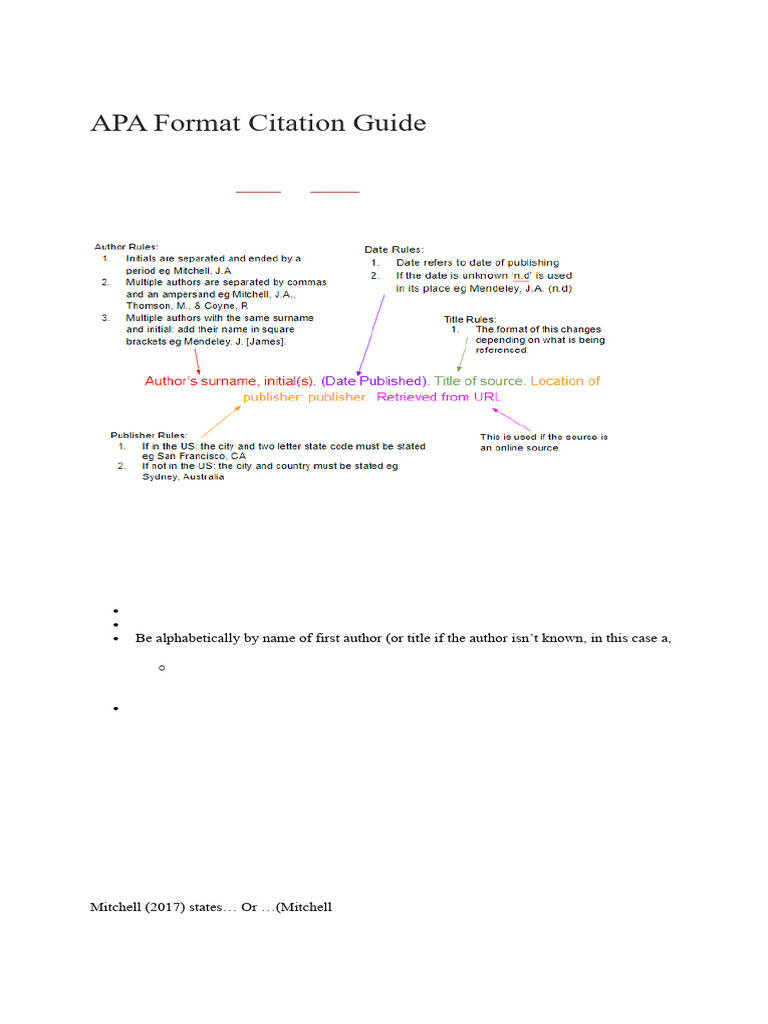 APA Citation Guide | PDF | Citation | Apa Style