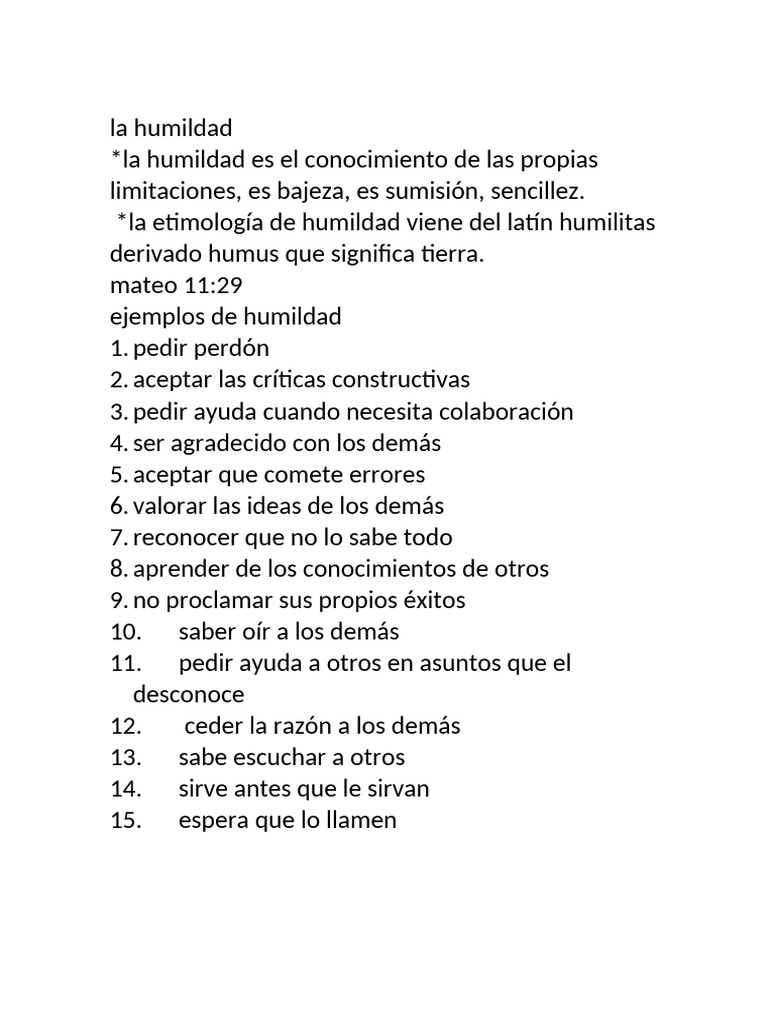 La Humildad: Virtud y Enseñanza Bíblica | PDF