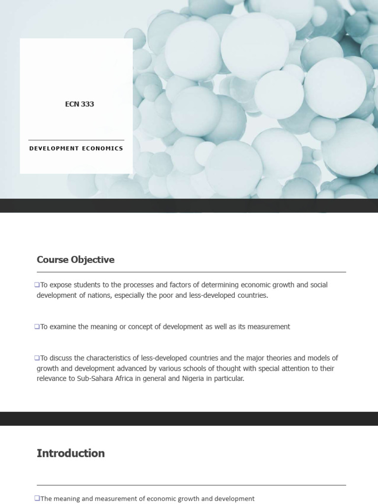 Ecn 333 - Development Economics | PDF | Sustainability | Sustainable ...