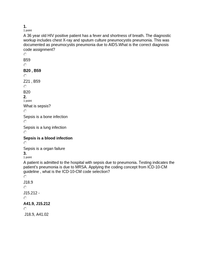 Medical Coding Assignments 2 Completed | PDF | Sepsis | Pneumonia