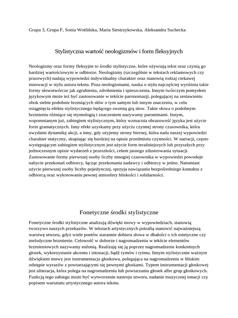 Grupa 3 Notatka | PDF