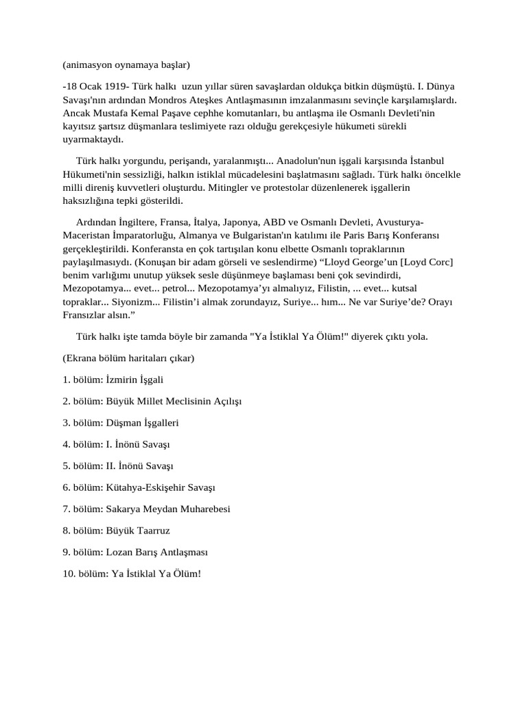 Kurtulus Savas Senaryo | PDF