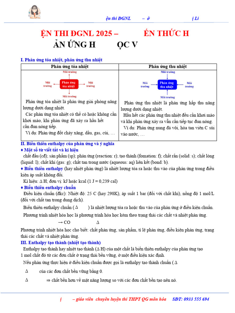 LUYỆN THI ĐGNL - ÔN KIẾN THỨC HÓA 10 - VIP 2K7 - CÔ THÂN THỊ LIÊN | PDF