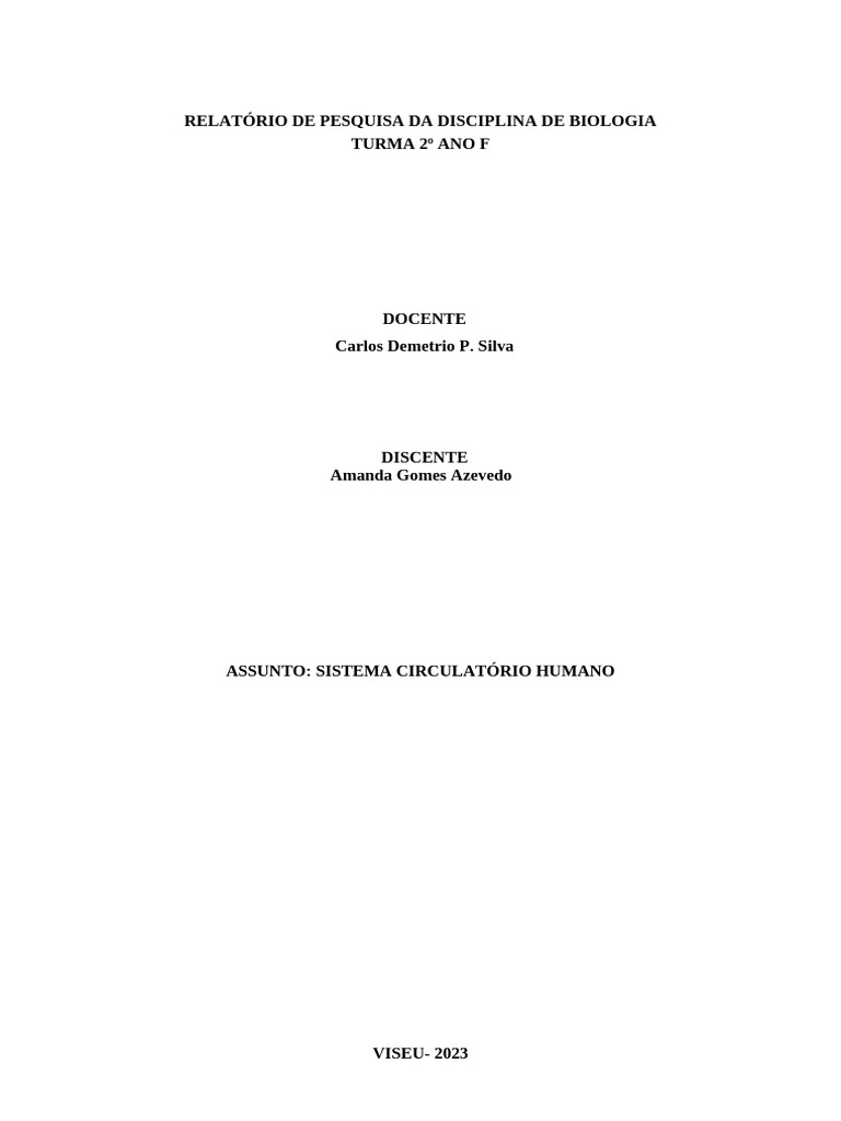 Modelo de Relatório Amanda | PDF