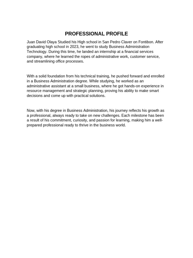 Professional Profile | PDF