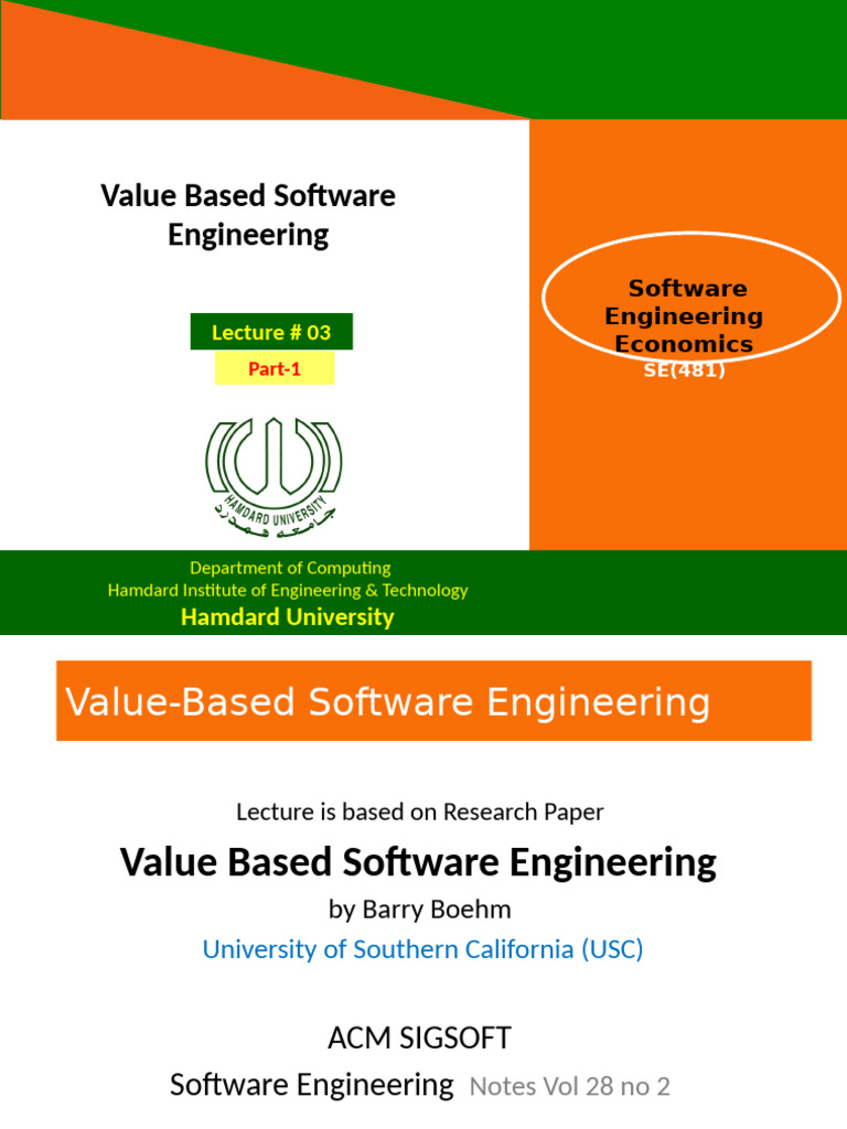 3a-Value Based SW Engg Part-1 | PDF | Engineering | Software