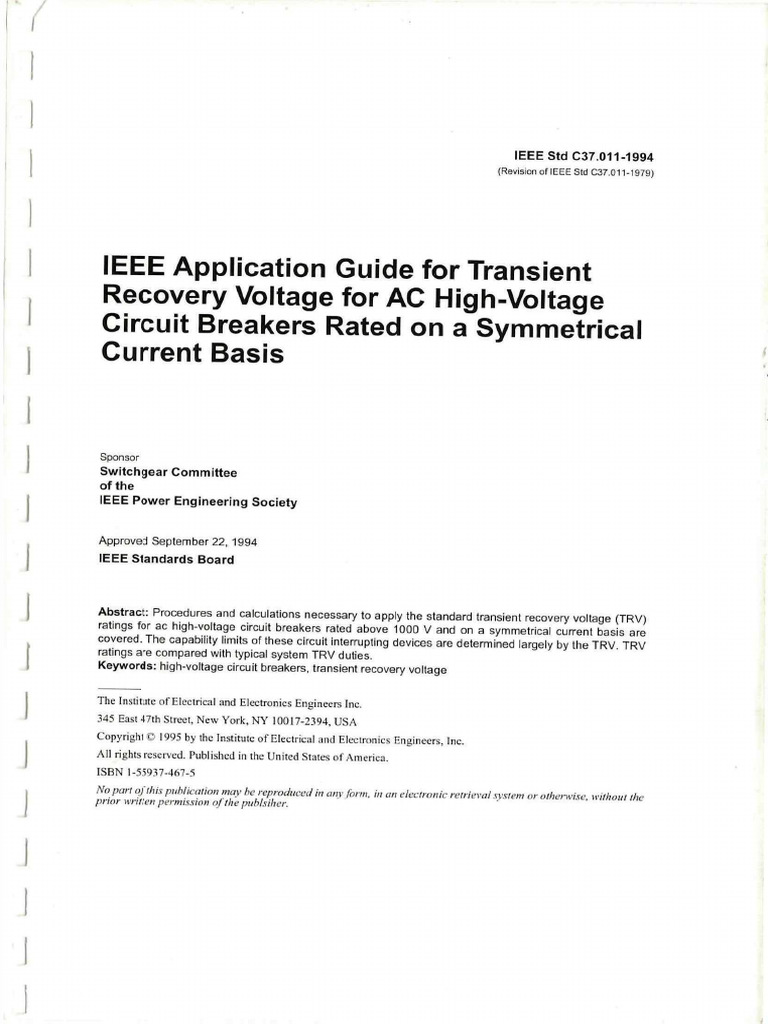 3 IEEE Application Guide For Transient Recovery Voltage | PDF