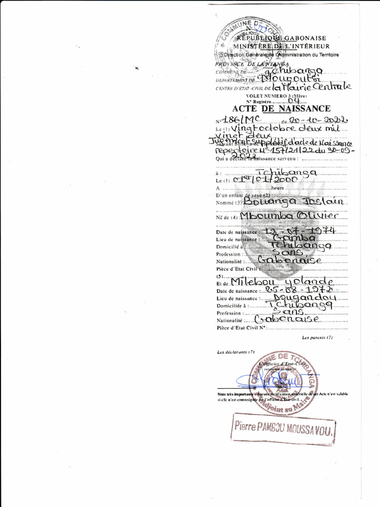 Copier D'acte de Naissance | PDF