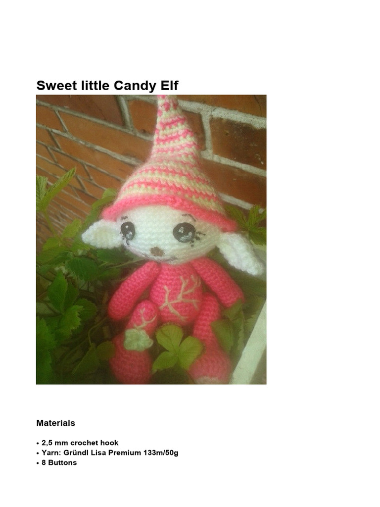 Sweet Little Candy Elf Englisch | PDF | Crochet | Crafts