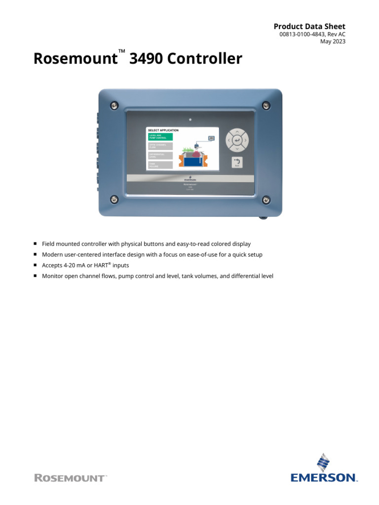 Product Data Sheet Rosemount 3490 | PDF | Computer Network ...
