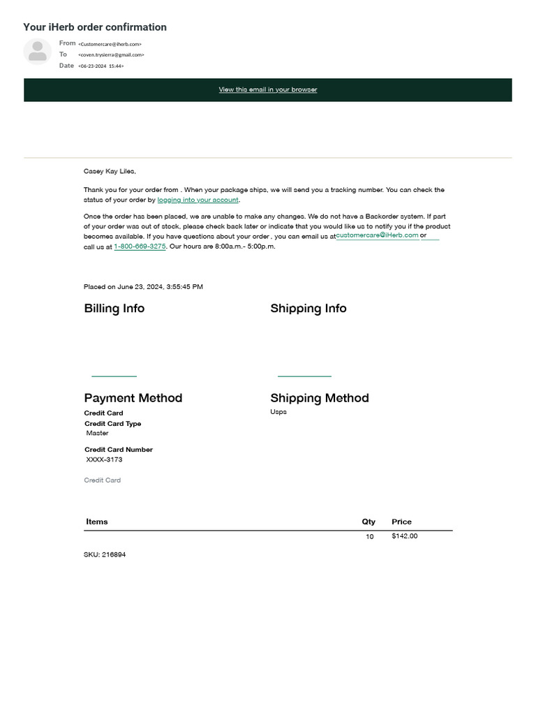 Order Confirmation Mail | PDF | Public Services | Written Communication