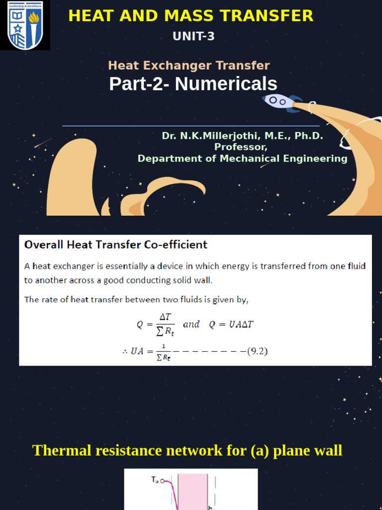 HMT UNIT 3 Part 2 Heat Exchanger Numericals | PDF