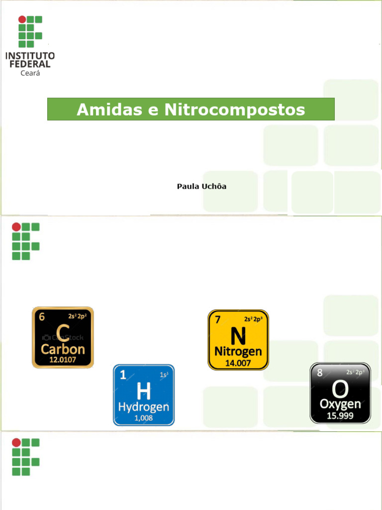 Aula 12 Química V Amidas e Nitrocompostos | PDF | Amida | Grupo funcional