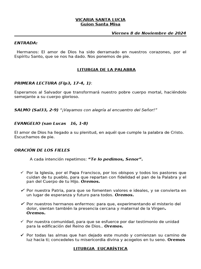 Guion 8 de Noviembre | PDF