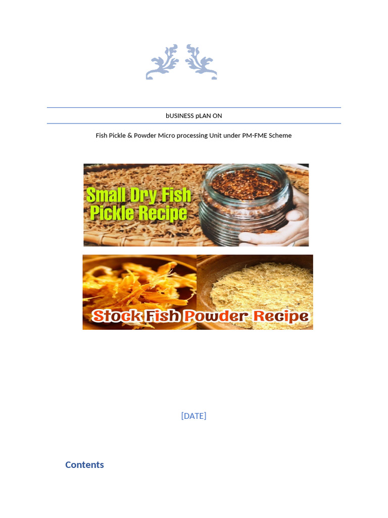 1.business Plan of Fish Value Added Processing Unit | PDF | Inventory ...