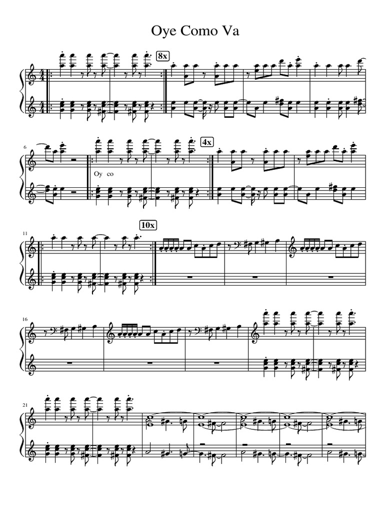 Oye Como Va - Piano - Ex Solo | PDF