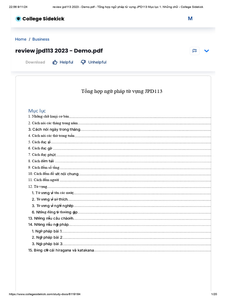 Review jpd113 2023 - Demo - PDF: M CL C | PDF