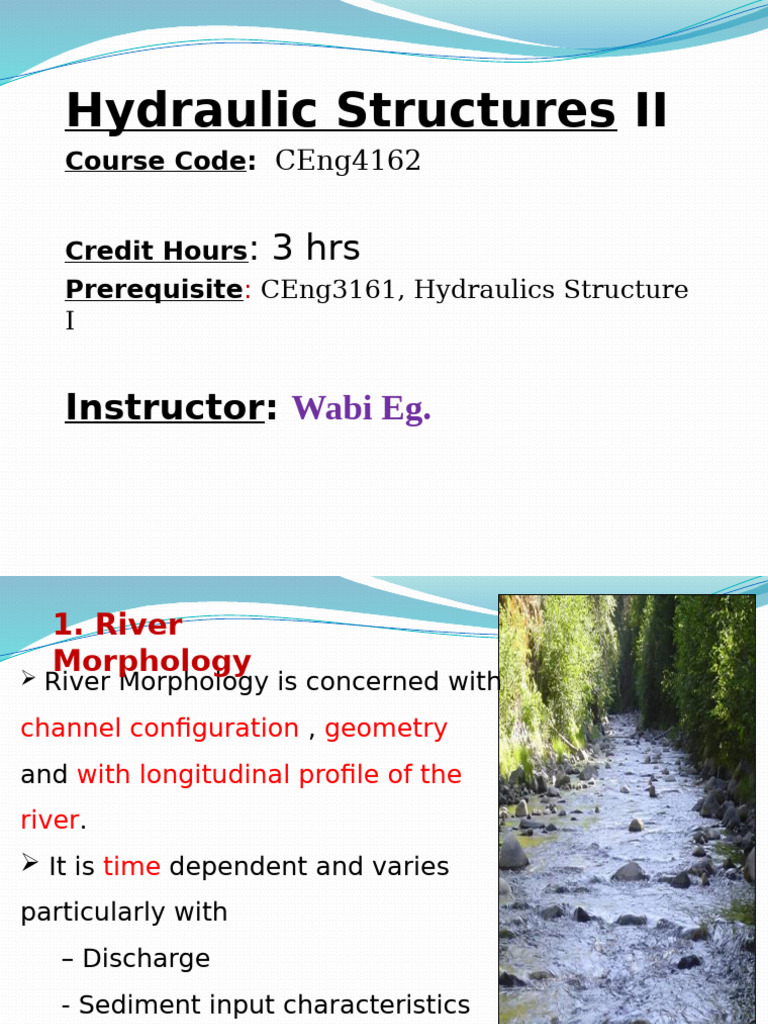 Chapter 1 - Introduction To River Morphology | PDF | Stream | River
