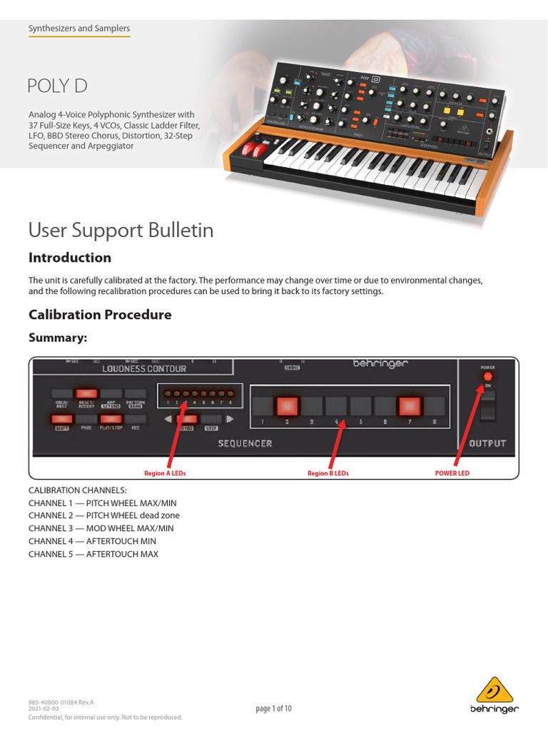 User Support Bulletin POLY D Calibration Wheels and Aftertouch Guides ...