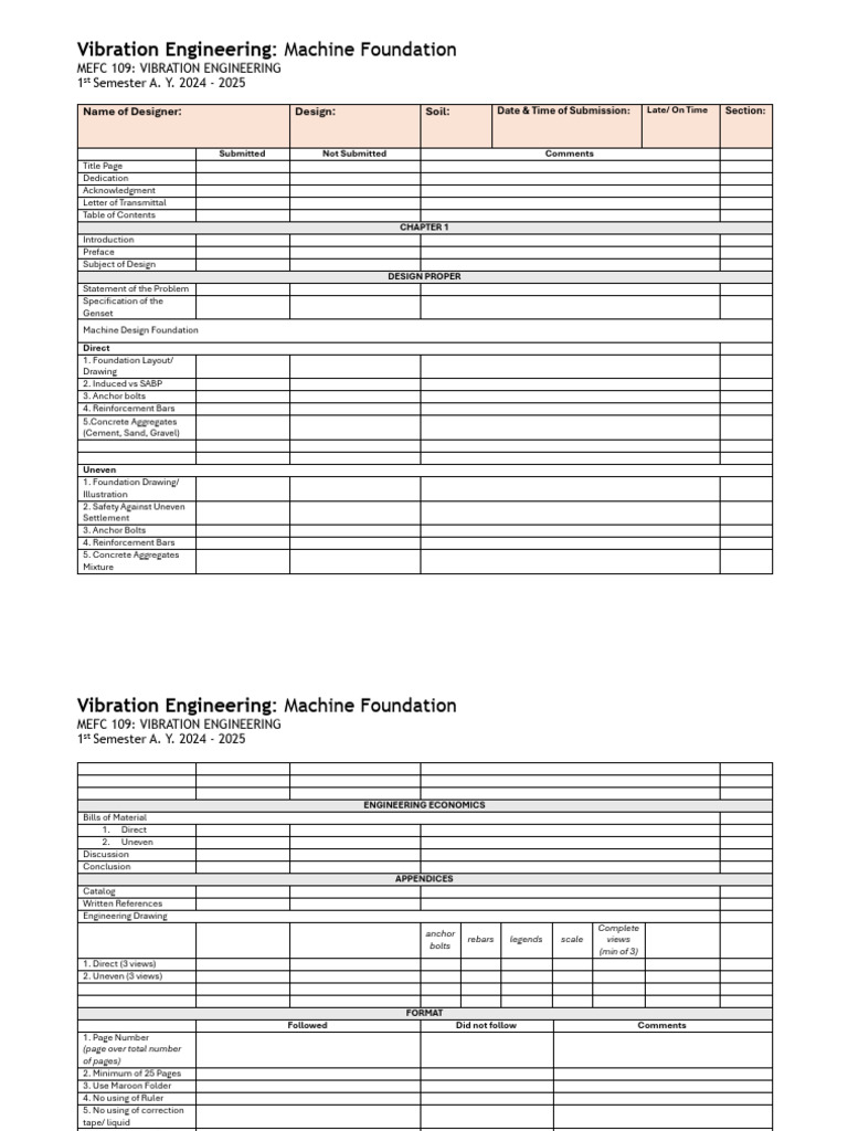Vibration Checklist Machine-Foundation | PDF
