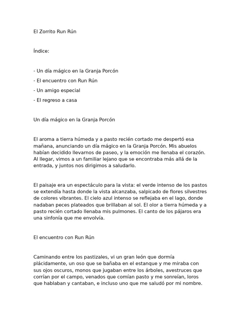El Zorrito Run Run | PDF