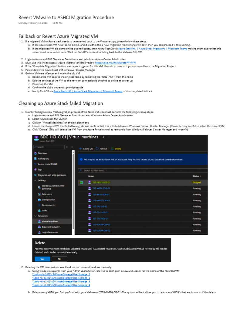 Wegmans Revert Azure Migrate | PDF | Microsoft Azure | Virtual Machine