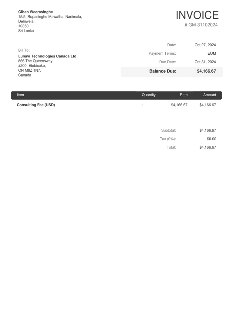 Invoice GM-31102024 | PDF