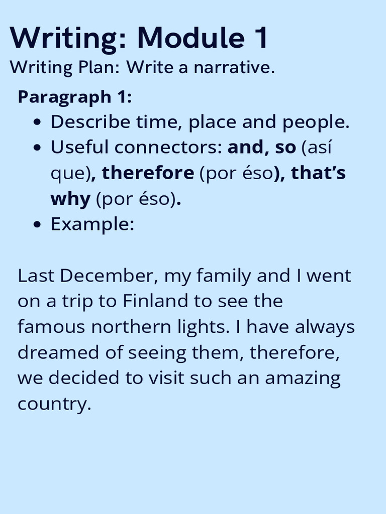 3º ESO, Module 1 Writing, A Narrative. | PDF