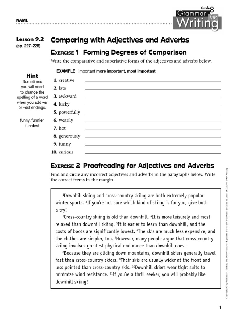 Comparing Between Adjectives and Adverbs | PDF | Grammar | Individual ...