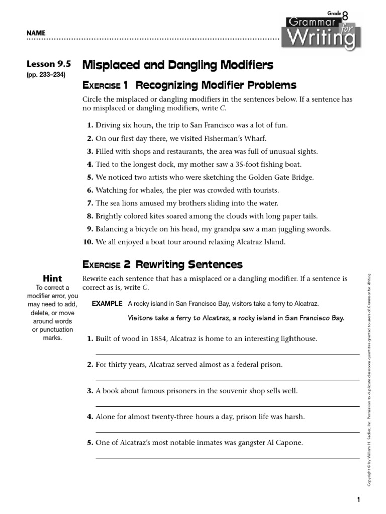 Misplaced and Dangling Modifiers | PDF