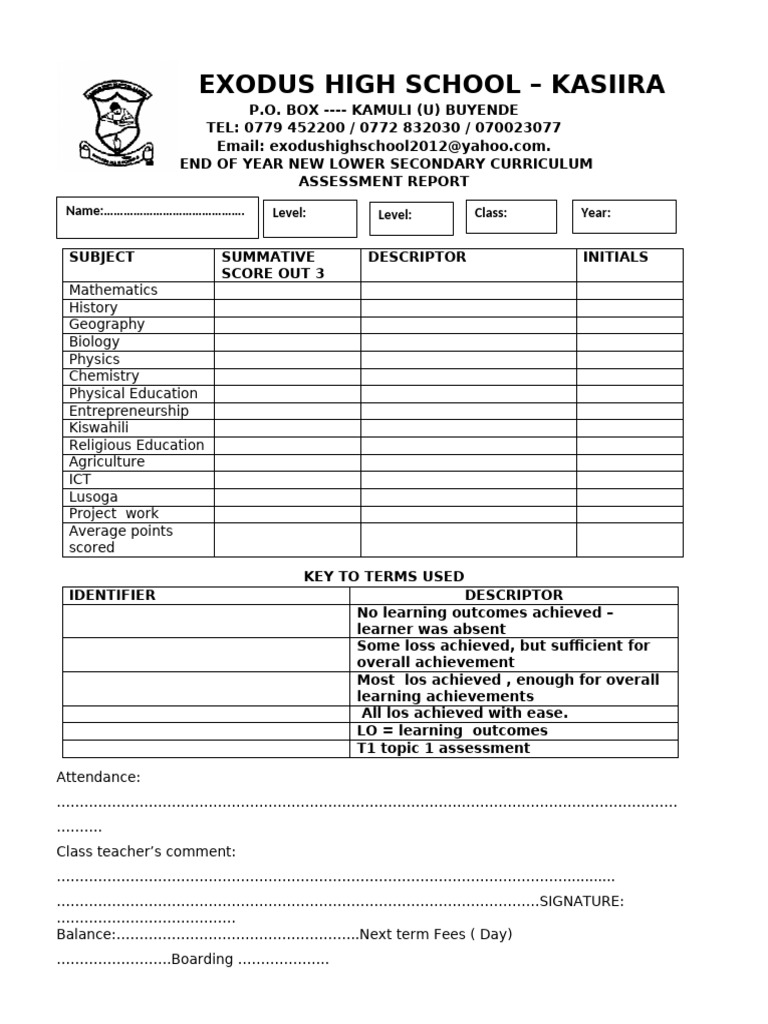 End of Year Assessment Report 2023 | PDF