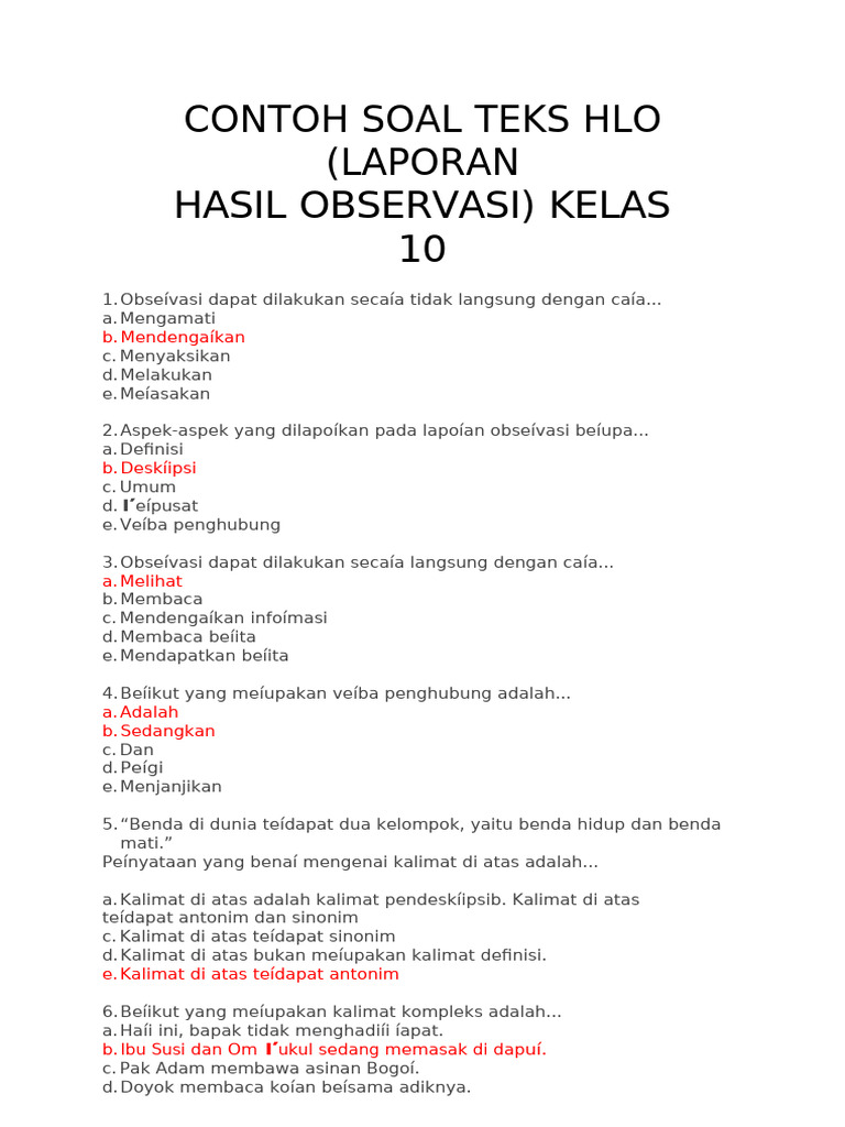 Contoh Soal Teks Hlo | PDF
