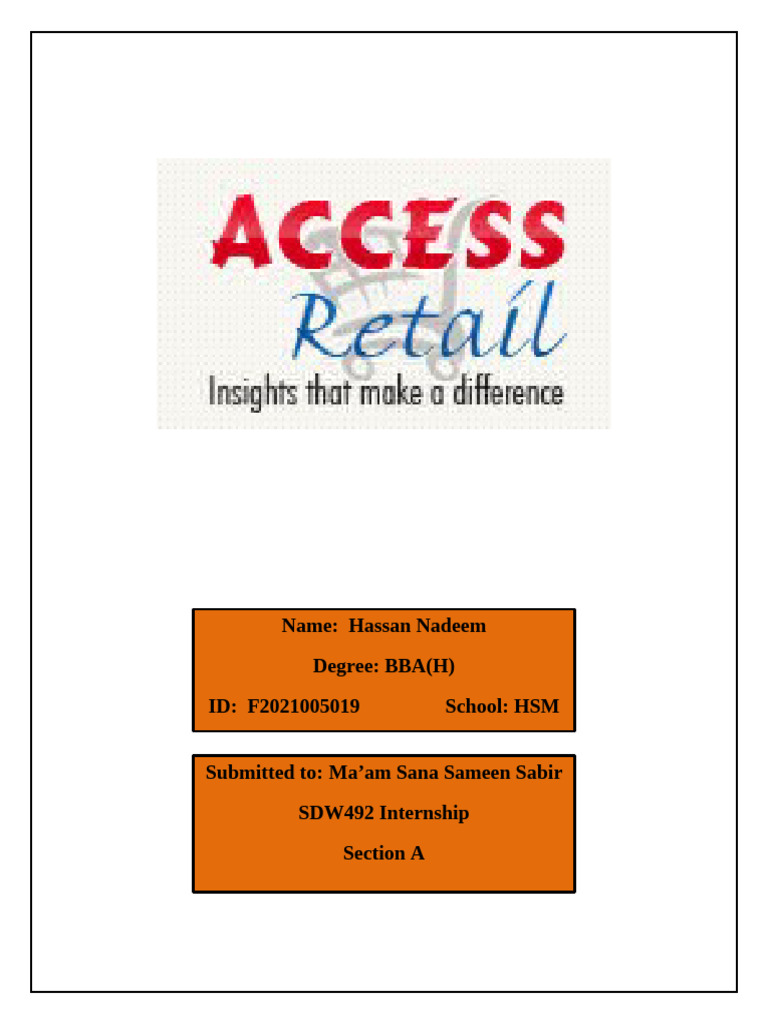 BBA Internship Report: Access Retail Pvt. Ltd. | PDF | Internship | Job ...