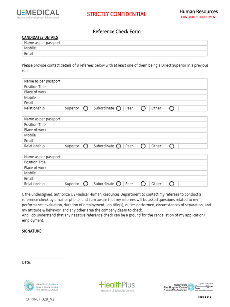 028 - Reference Check Form | PDF