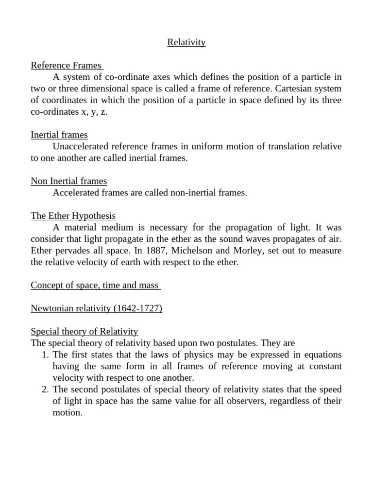 3 - Relativity | PDF | Special Relativity | Luminiferous Aether
