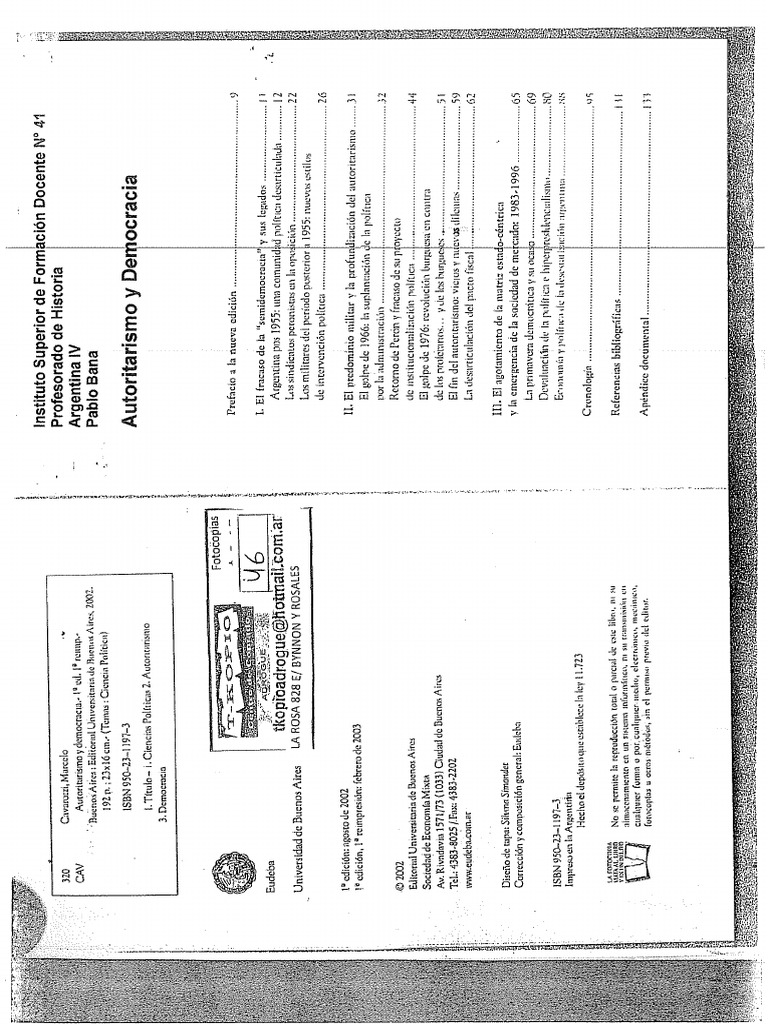 CAVAROZZI - Autoritarismo y Democracia | PDF