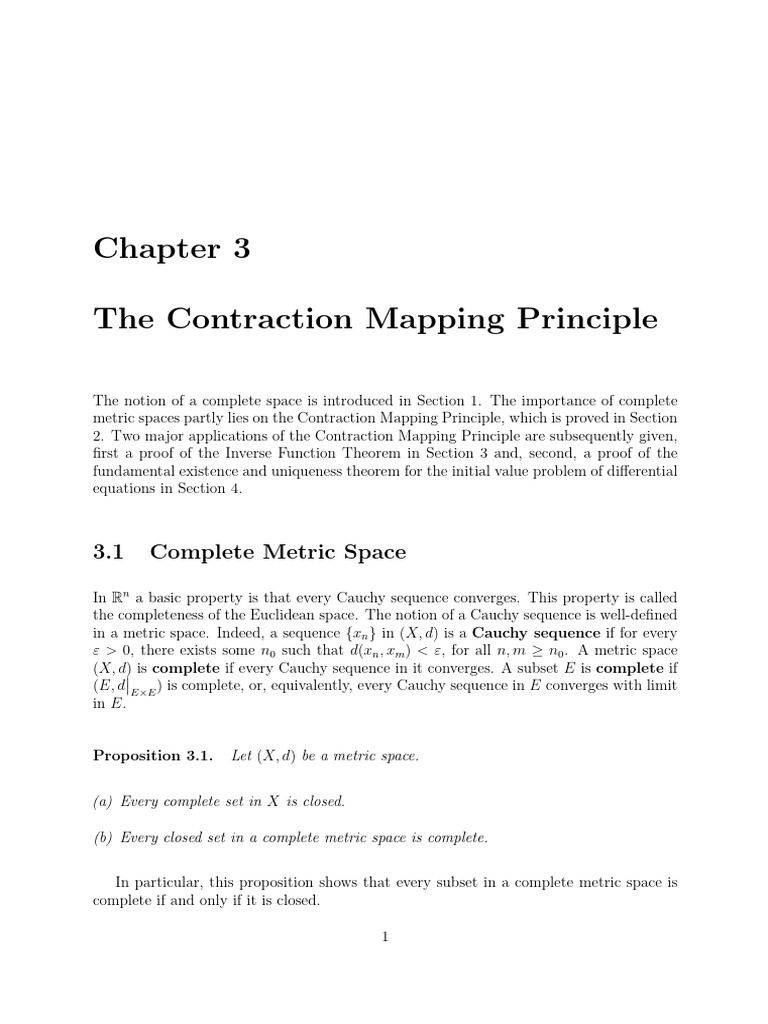 Chapter 3 Contraction Mapping Prinicple 2024 | PDF | Function ...