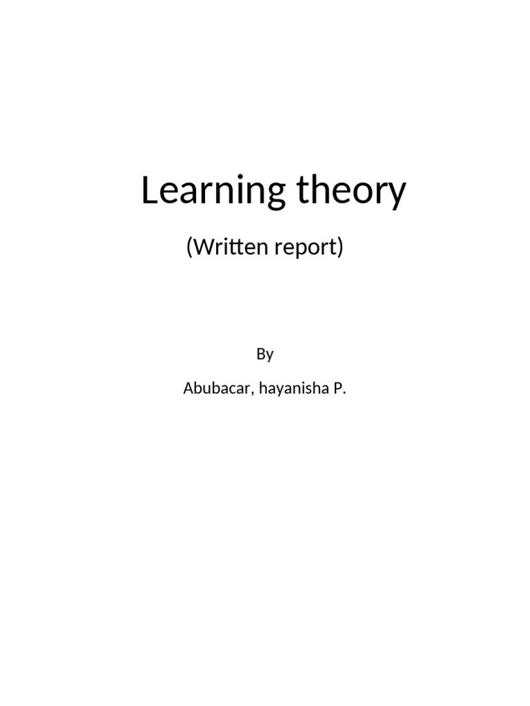 Learning Theory | PDF