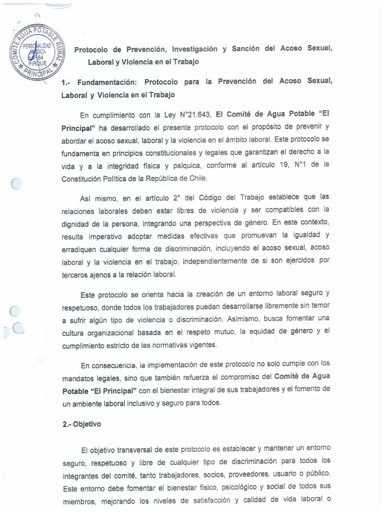 Protocolo Ley Karin 2024 | PDF